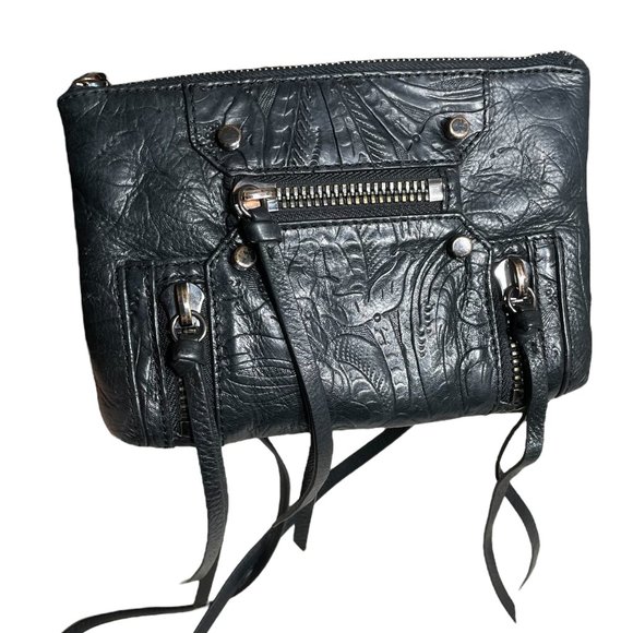 Botkier | Bags | Botkier Tooled Leather Bag 6x9 Crossbody Floral Zipper ...